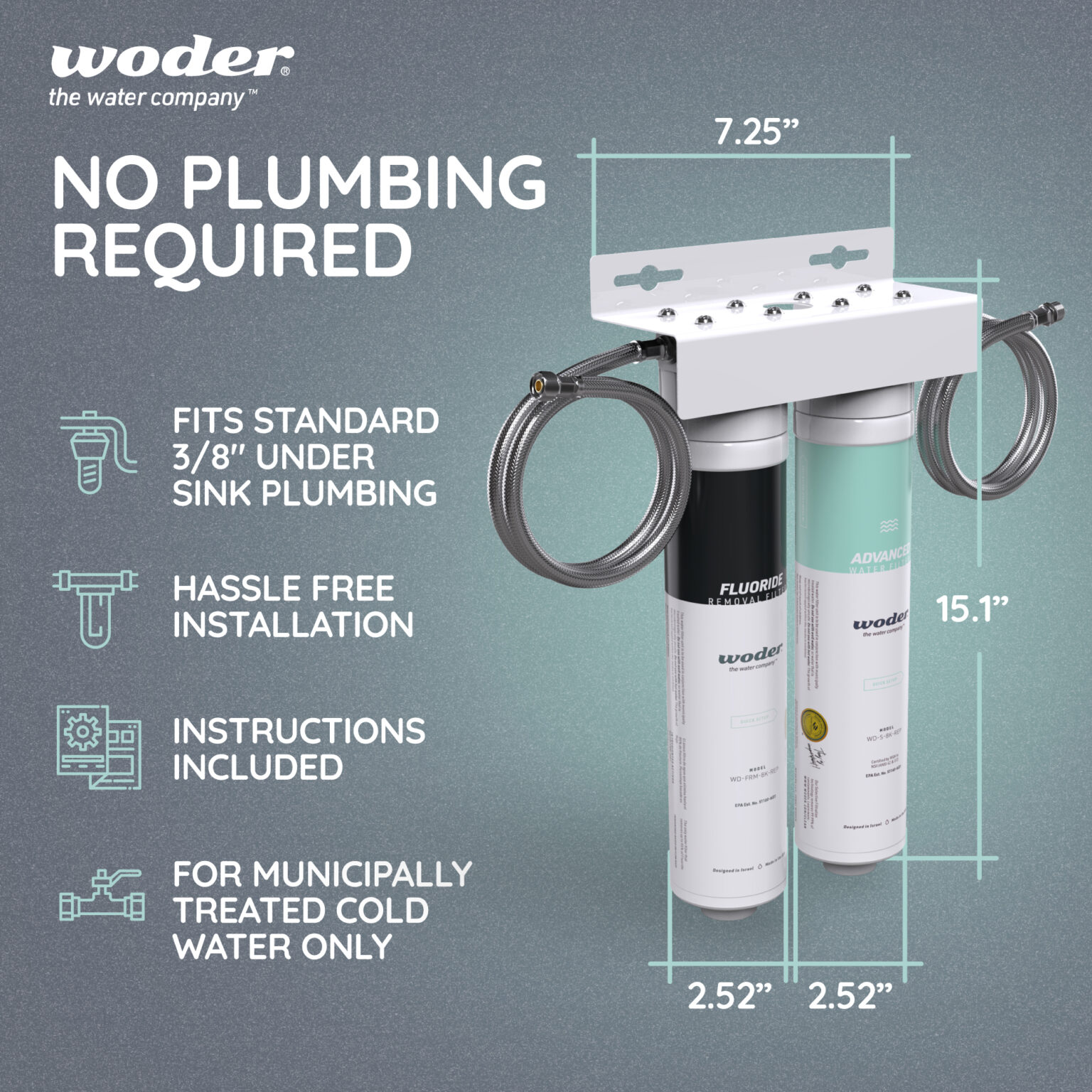 Woder WD-D-8K-FRM-ADV-DC Fluoride Removal Water Filtration System