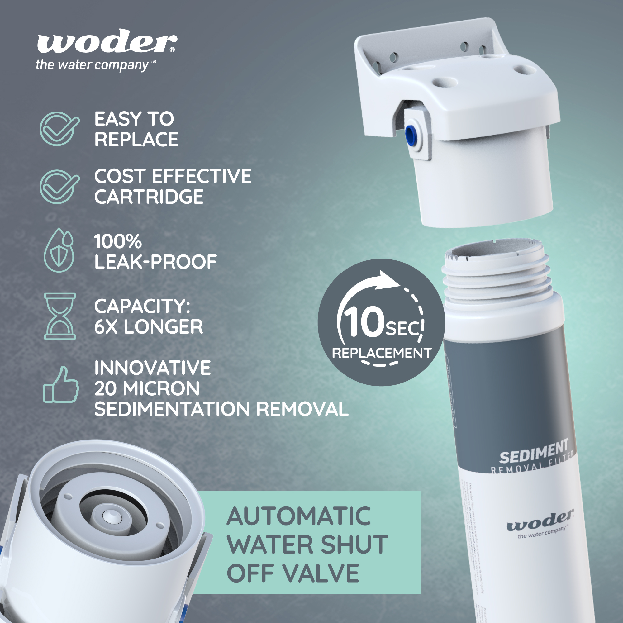 Woder WD-20m-JG Sediment Removal Water Filter - Woder