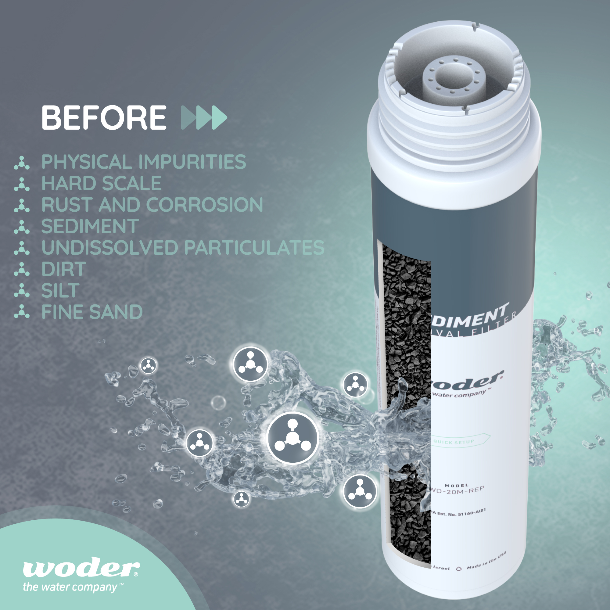 Woder WD-20M-REP 20m Sediment Removal Cartridge - Woder